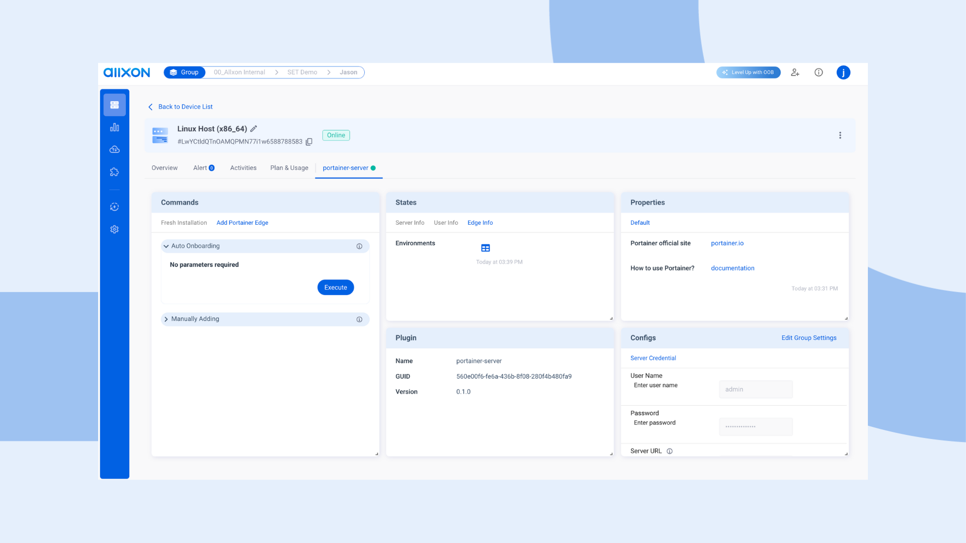 Portainer Business Edition Plugin | Allxon Plugin Station